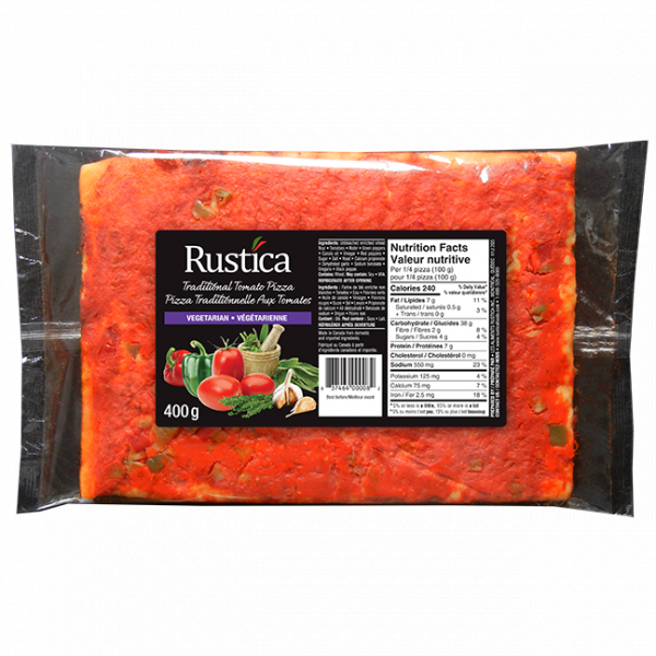 Pizza Traditionnelle Aux Tomates Végétariennes | Les Aliments Rustica ...