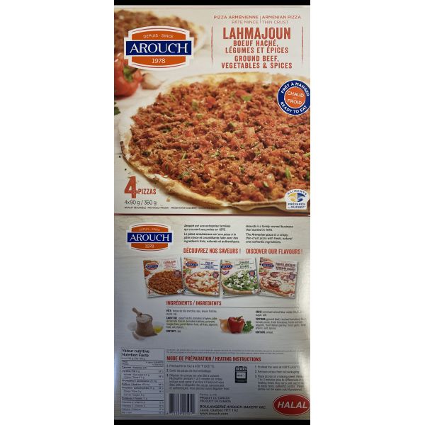 Pizza Arménienne Lahmajoun Regulière | Boulangerie Arouch Inc ...