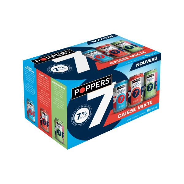 Poppers Caisse mixte 7% 6x355mL | BROUE-ALLIANCE INC. | Aliments du Québec