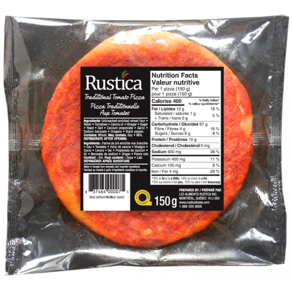 Pizza Traditionnelle rondes aux Tomates | Les Aliments Rustica Inc ...