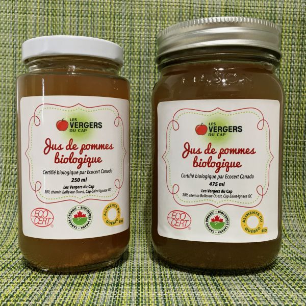 Jus de pommes biologiques | Les Vergers du Cap | Aliments du Québec