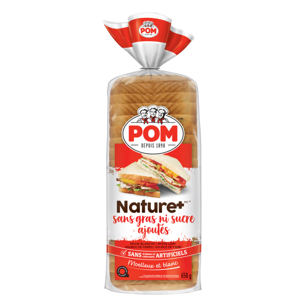 POM Nature+ pain blanc sans gras ni sucre ajoutés | Bimbo Canada ...