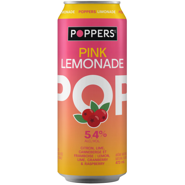 Poppers Pink Lemonade 5,4%. | BREW-ALLIANCE INC. | Aliments du Québec