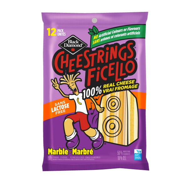 Black Diamond Ficello Cheestring Marbré Sans Lactose sac de 12 | Lactalis Canada Inc | Aliments ...