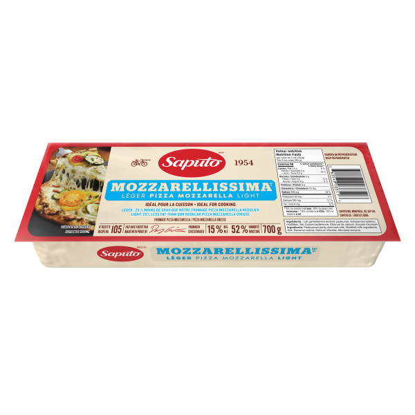 Mozzarellissima Pizza Mozzarella Léger 15% M.G. | Saputo Produits ...