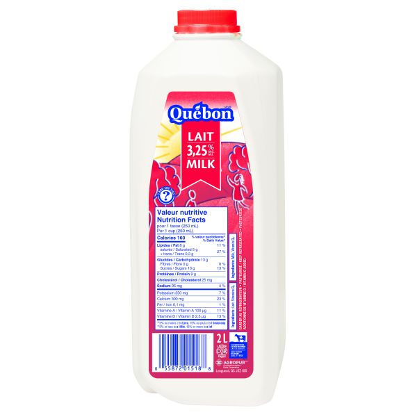 Lait 3,25% M.G. | Agropur Cooperative | Aliments du Québec