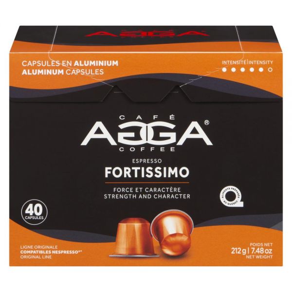 Café Fortissimo 40 unités | CAFÉ AGGA V.I.P. INC | Aliments du Québec