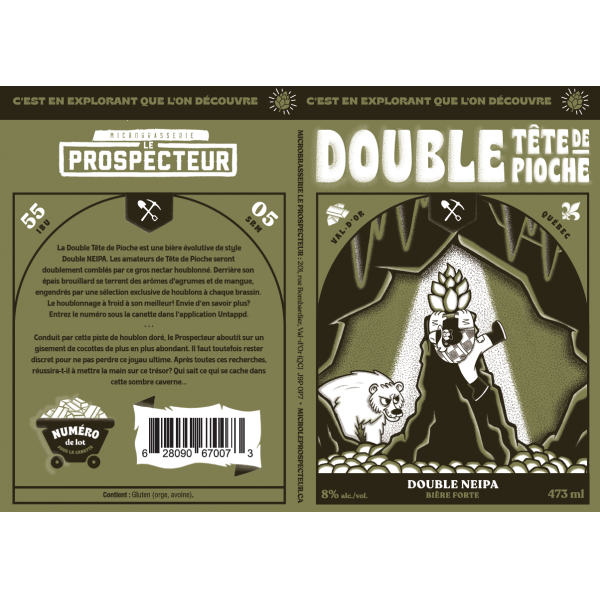 Bière Double Tête de Pioche NEIPA | Microbrasserie Le Prospecteur ...