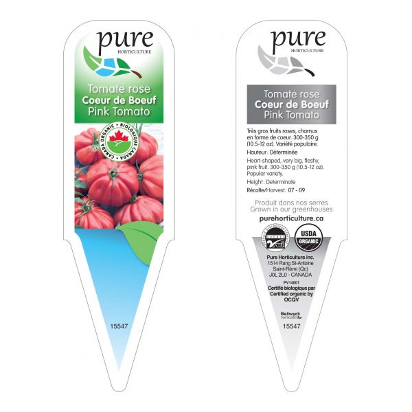 TOMATE COEUR DE BOEUF (ROSE) BIOLOGIQUE EN POT | Pure Horticulture inc ...