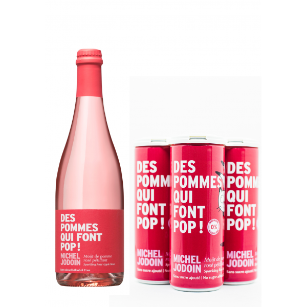 Moût de pomme pétillant sans alcool rosé | Cidrerie Michel Jodoin Inc. | Aliments du Québec