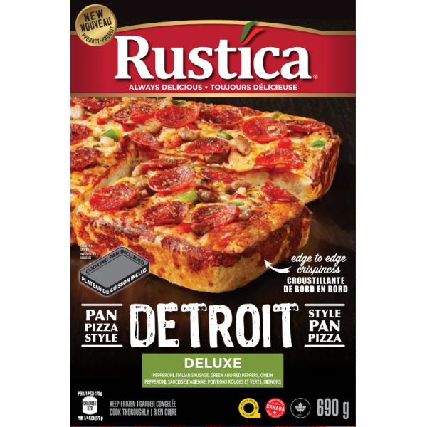 Rustica Detroit Style Pan Pizza Deluxe | Rustica Foods Inc. | Aliments ...