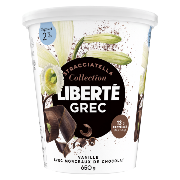 Yogourt Liberté Grec Vanille avec morceaux de chocolat 2% | Yoplait ...