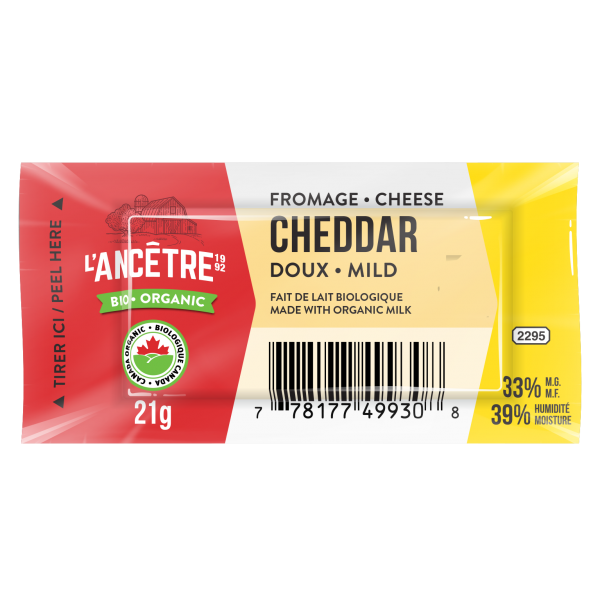 Cheddar doux en portion 21g | Fromagerie L'Ancêtre Inc. | Aliments du ...