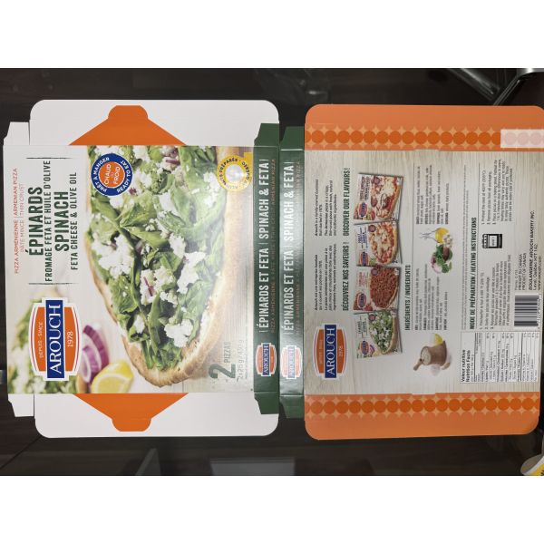 Pizza Fromage Feta et Épinards | Boulangerie Arouch Inc. | Aliments du ...