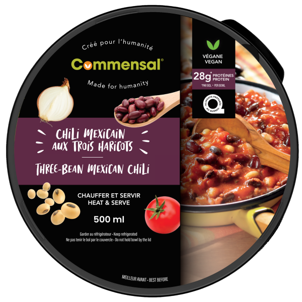 Chili Mexicain aux trois haricots | Groupe Commensal | Aliments du Québec