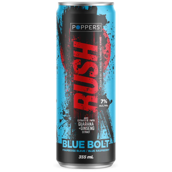 Poppers Rush Blue Bolt Blue Raspberry Flavor 7% | BREW-ALLIANCE INC ...